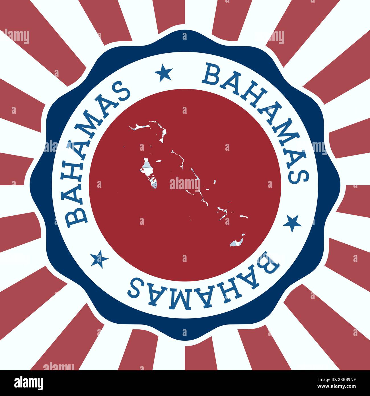 Bahamas Badge. Round logo of country with triangular mesh map and ...