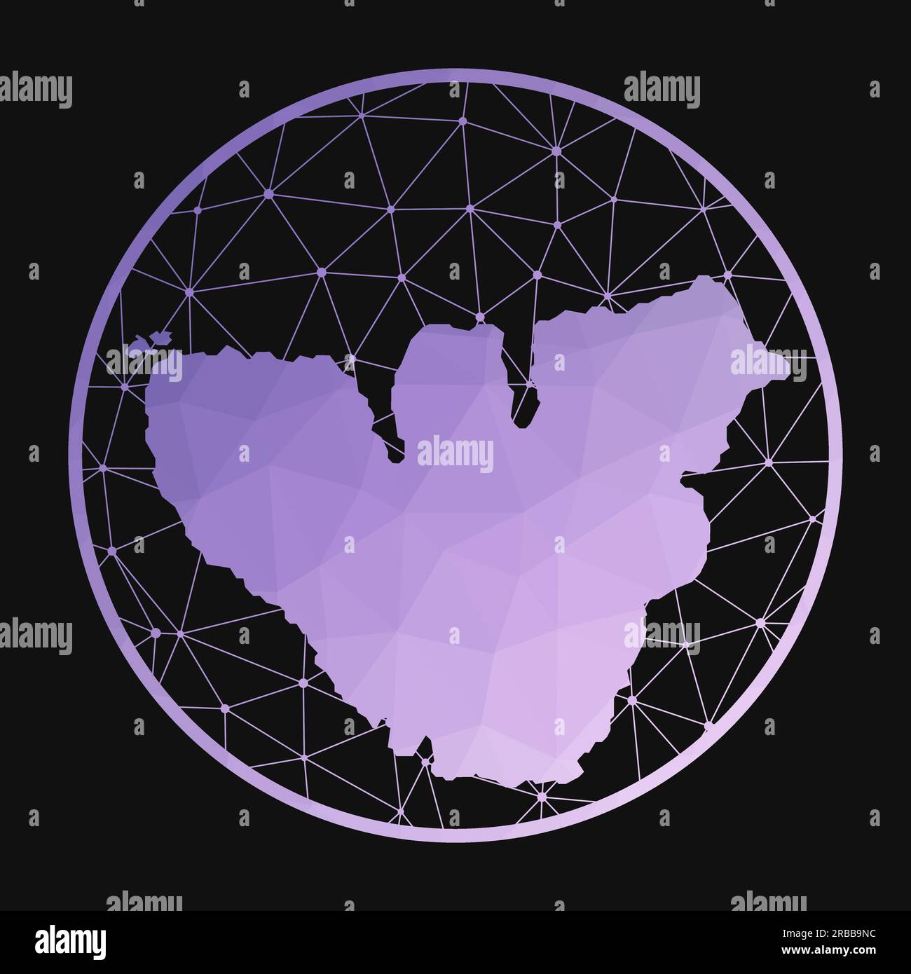 Moorea icon. Vector polygonal map of the island. Moorea icon in ...