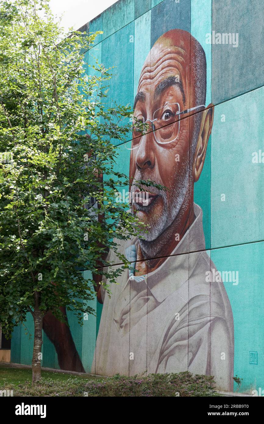 Mural, bearded man with glasses, realistic portrait by graffiti artist ...
