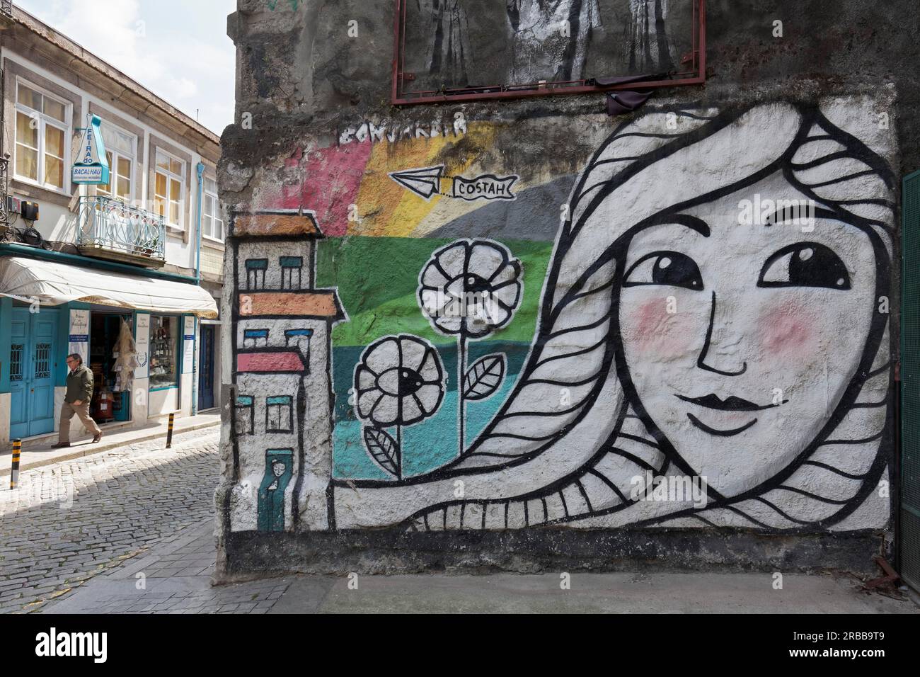 Mural, Girl with big eyes and friendly look, mural by street artist ...