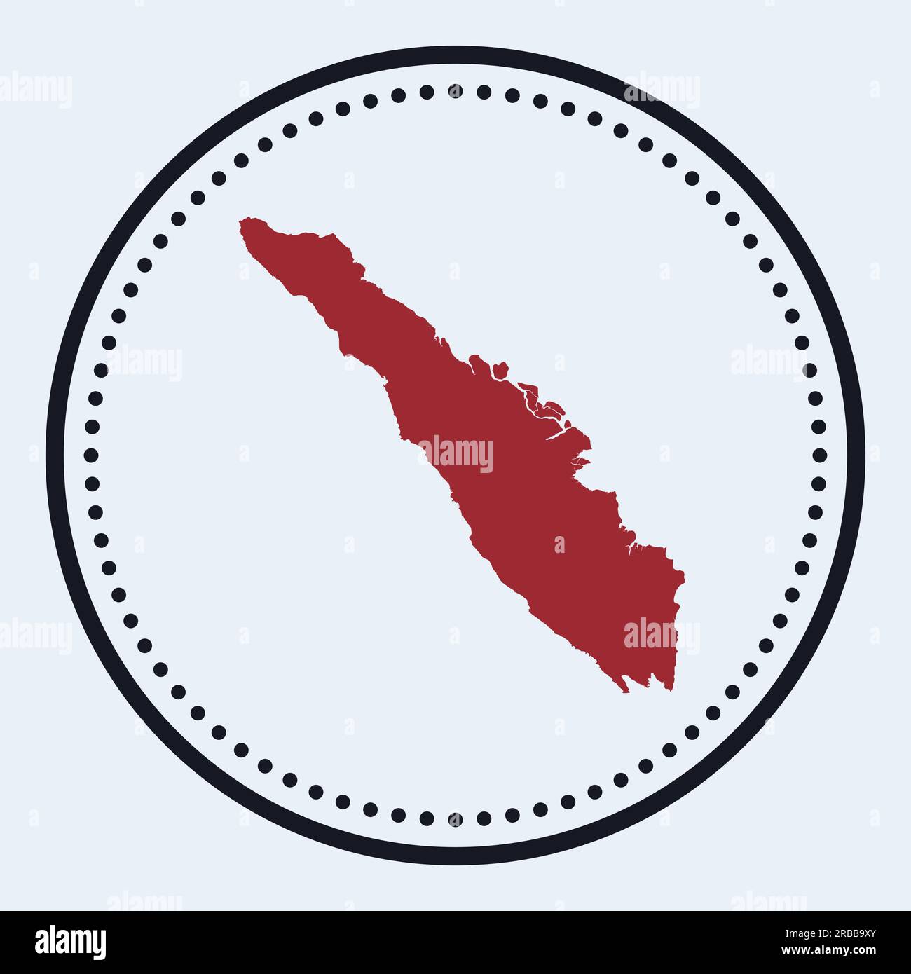 Sumatra round stamp. Round logo with island map and title. Stylish ...