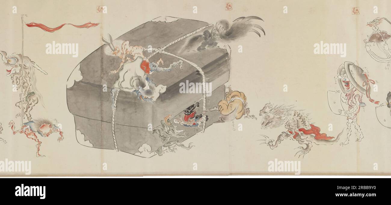 Night March of a Hundred Demons (detail) by Tosa Mitsuoki Stock Photo ...