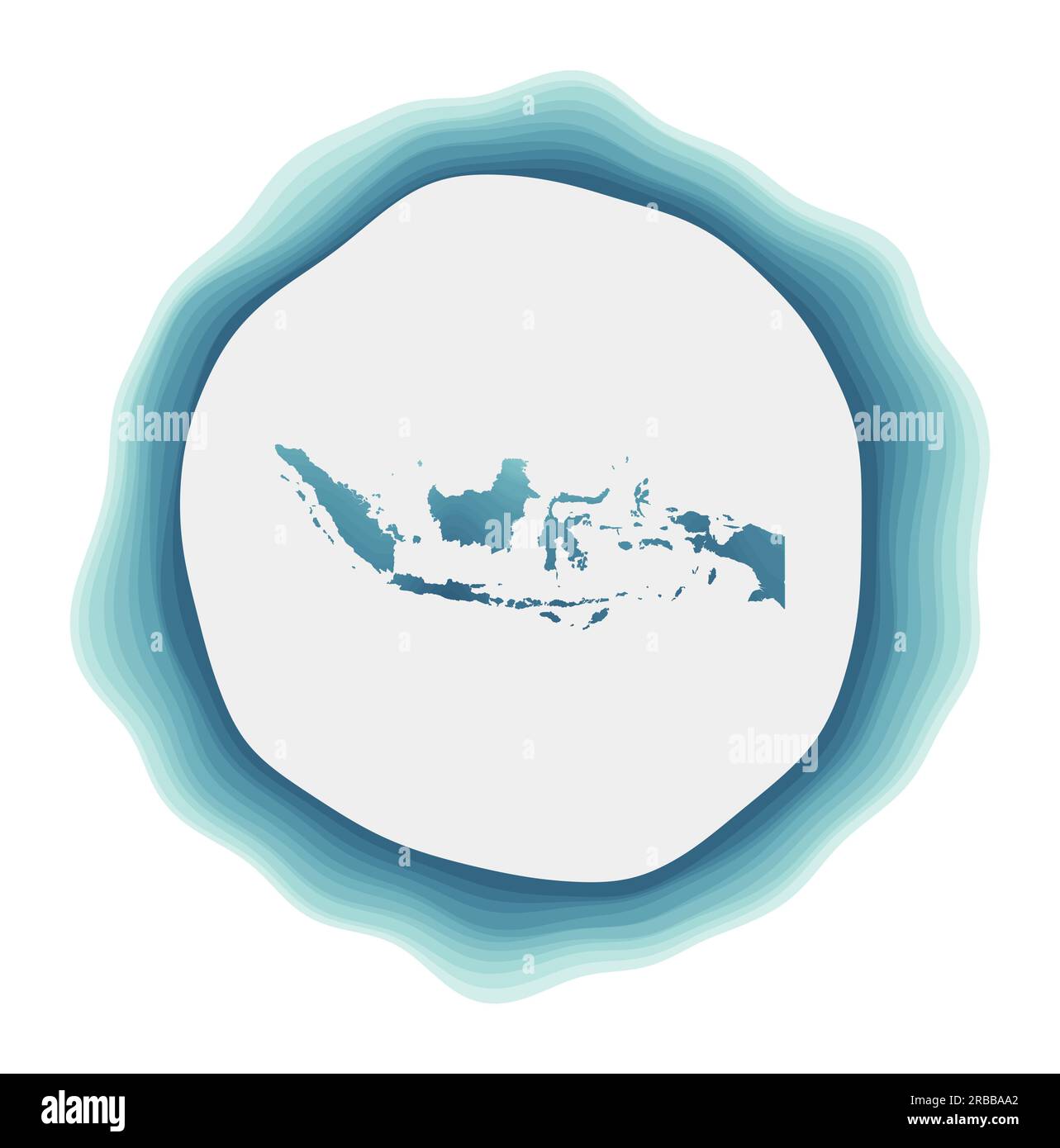 Indonesia logo. Badge of the country. Layered circular sign around ...