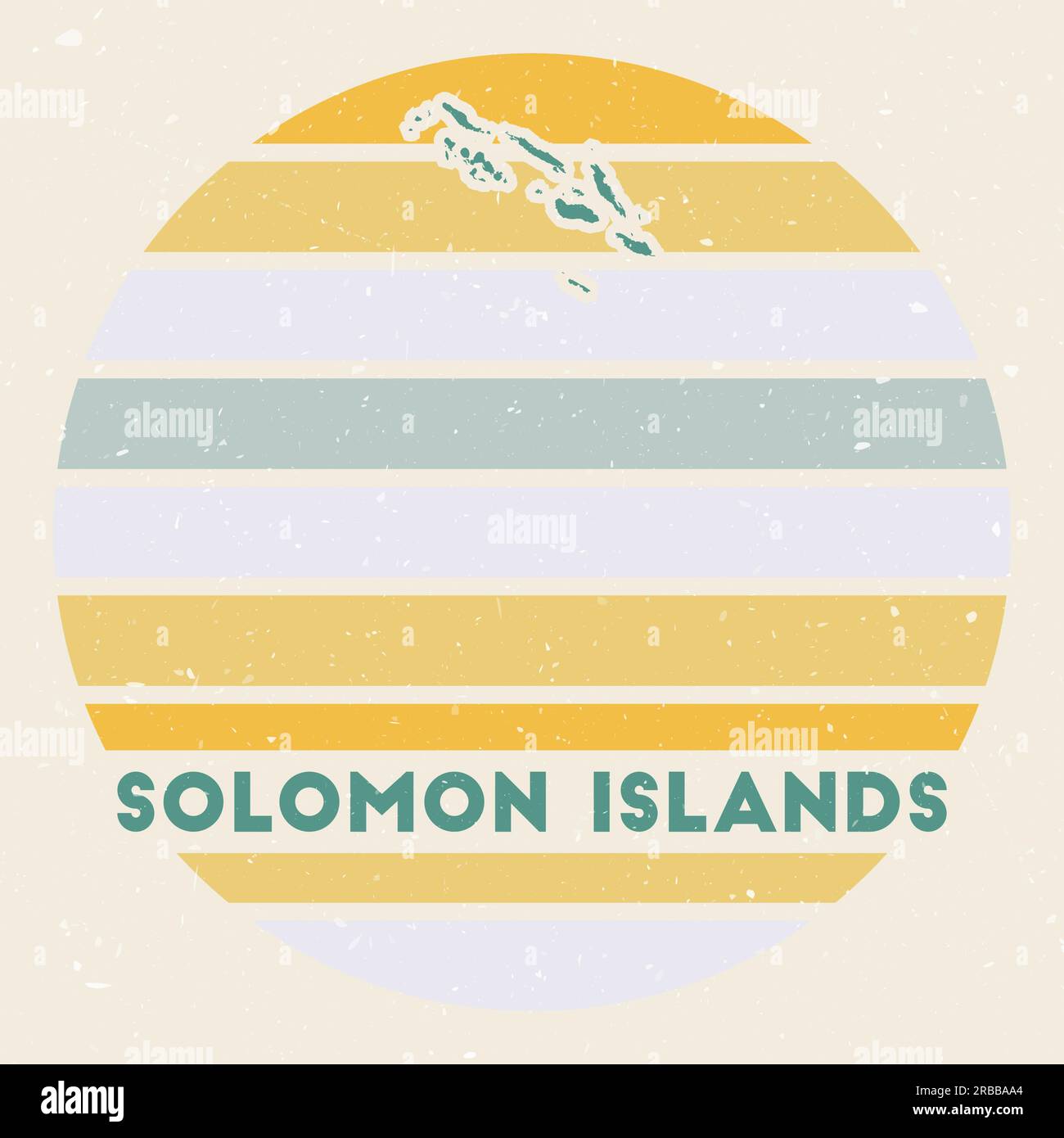 Solomon Islands logo. Sign with the map of the country and colored ...