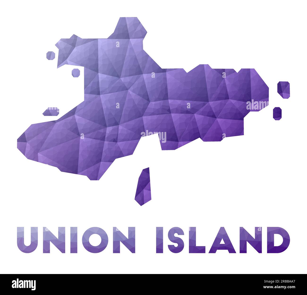 Map of Union Island. Low poly illustration of the island. Purple ...