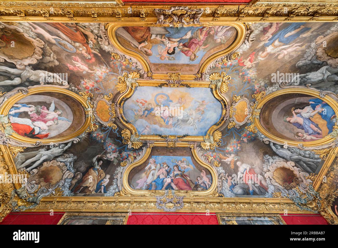 Ceiling with frescoes, Rococo, Camera della Madama Reale, Museo Civico ...