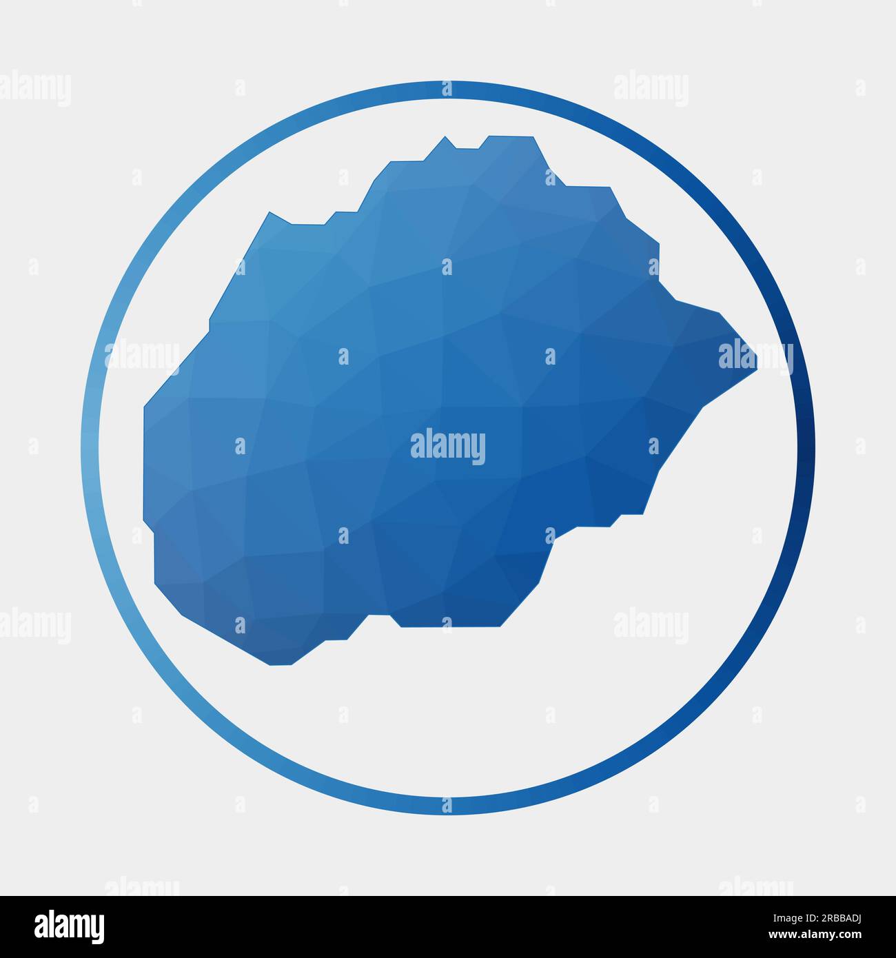 Alegranza icon. Polygonal map of the island in gradient ring. Round low ...