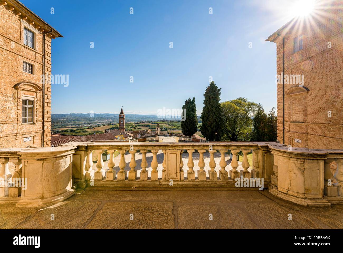View from the castle on Govone, Castello Govone, architect Guarino ...
