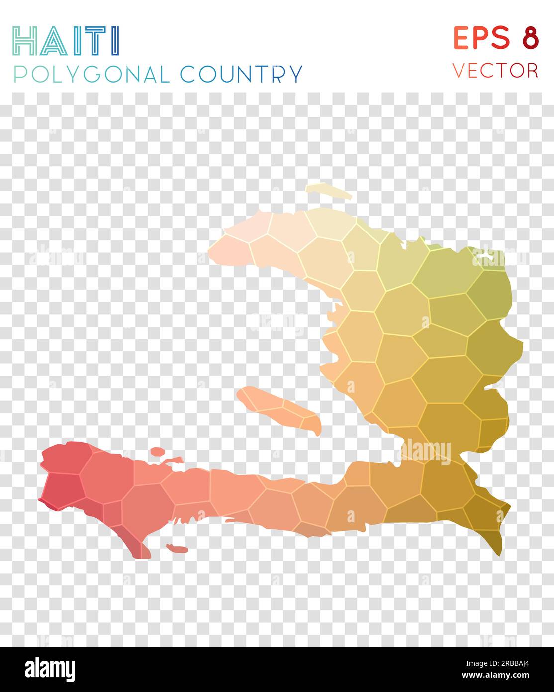 Haiti polygonal map, mosaic style country. Likable low poly style ...