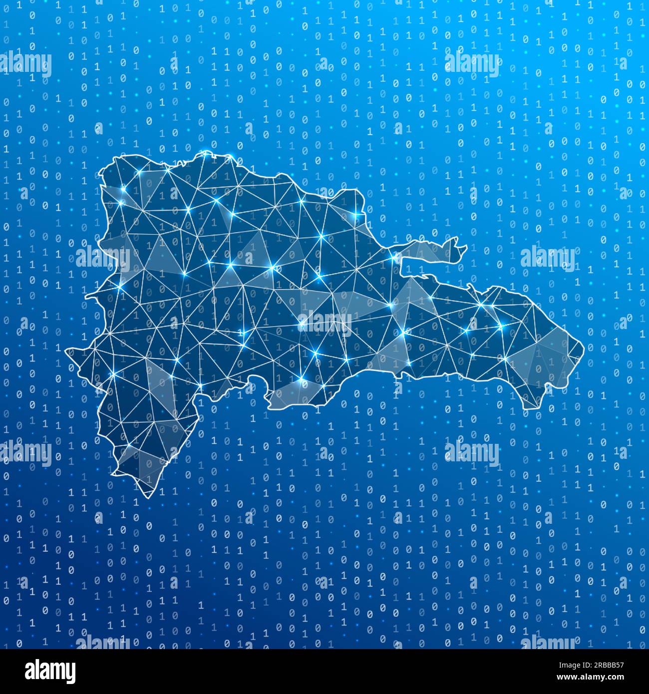 Network map of Dominicana. Country digital connections map. Technology ...