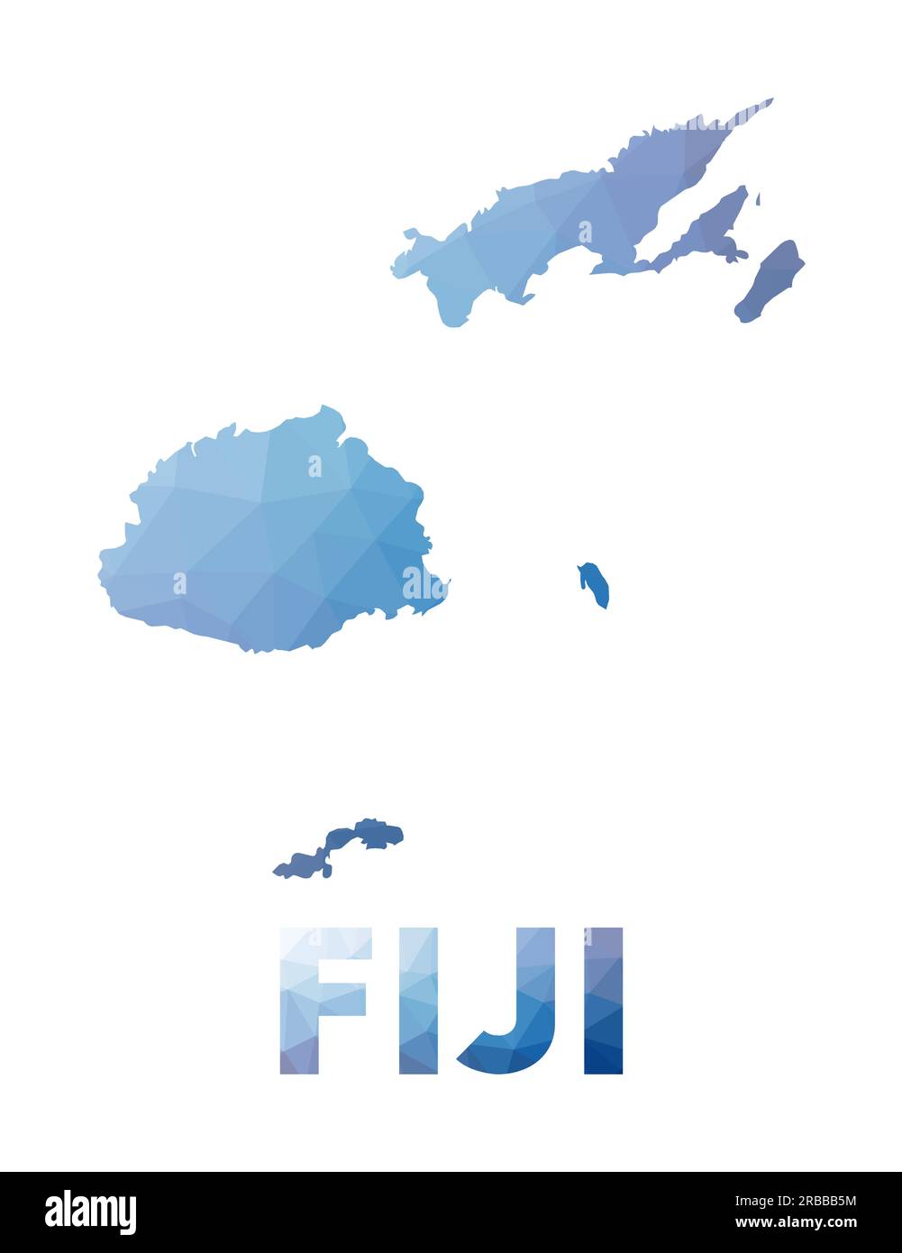 Low poly map of Fiji. Geometric illustration of the country. Fiji polygonal map. Technology ...