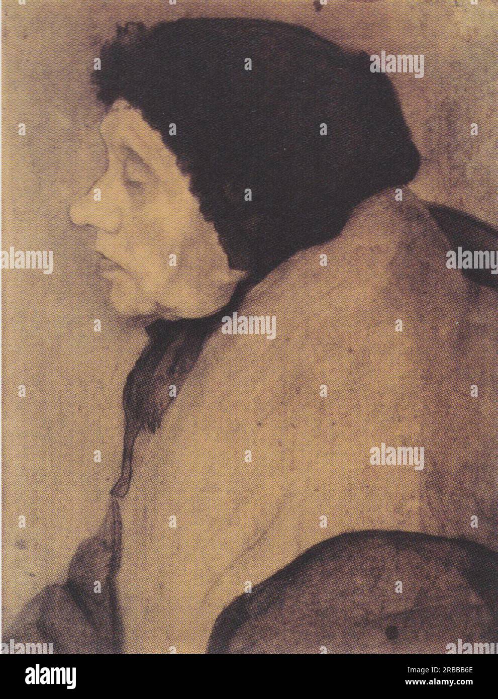 Old woman with a bonnet in profile to the left 1899 by Paula Modersohn ...