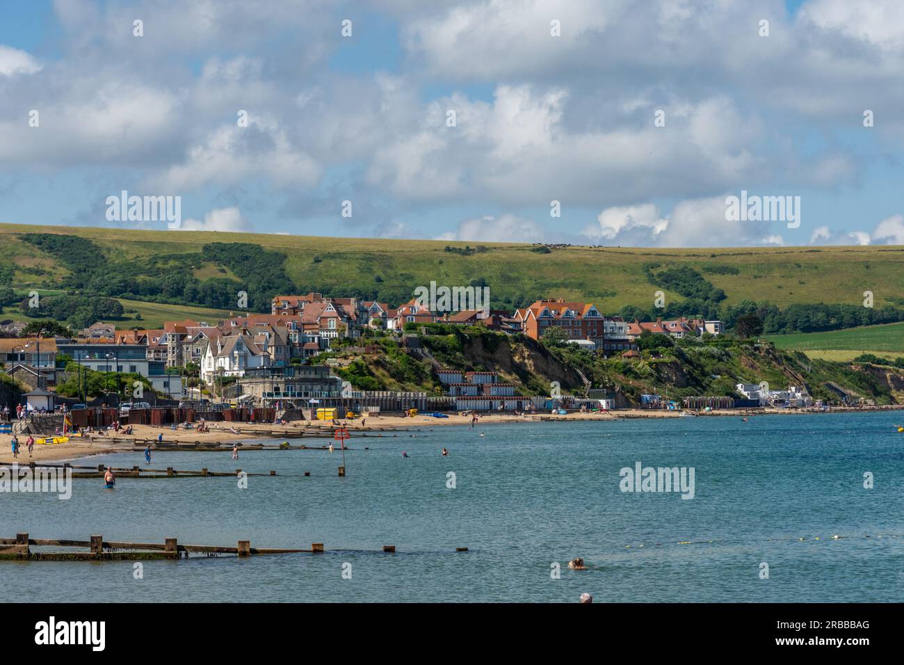 Swanage bay with groyne dorset hi-res stock photography and images - Alamy