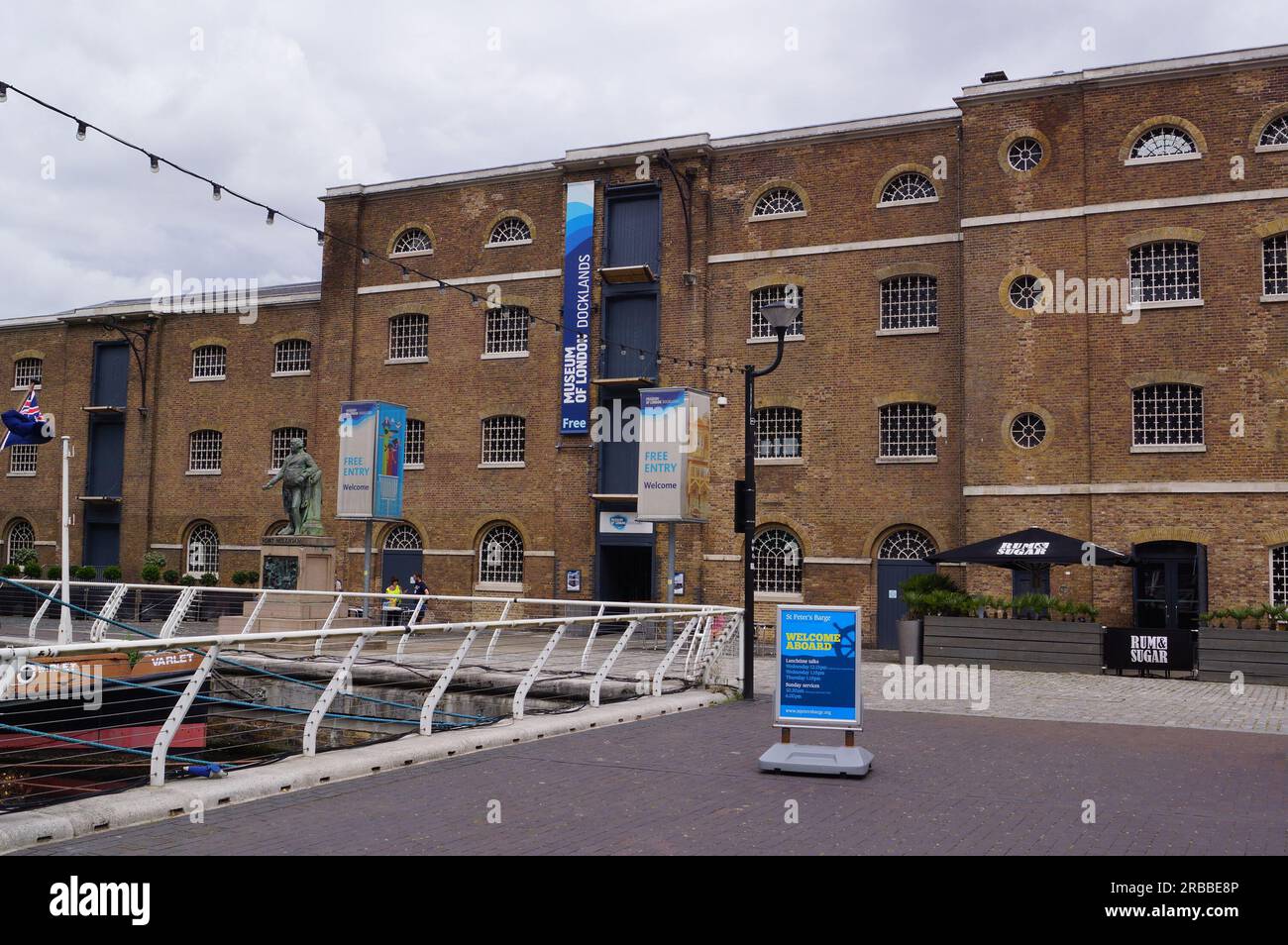 London, UK: Entrance to the Museum of London Docklands in West India ...