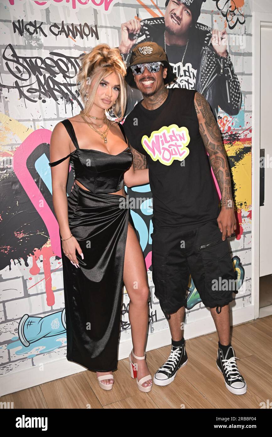 Miami Beach, USA. 08th July, 2023. Justina Valentine and Nick Cannon attend Nick Cannon Hosts ...