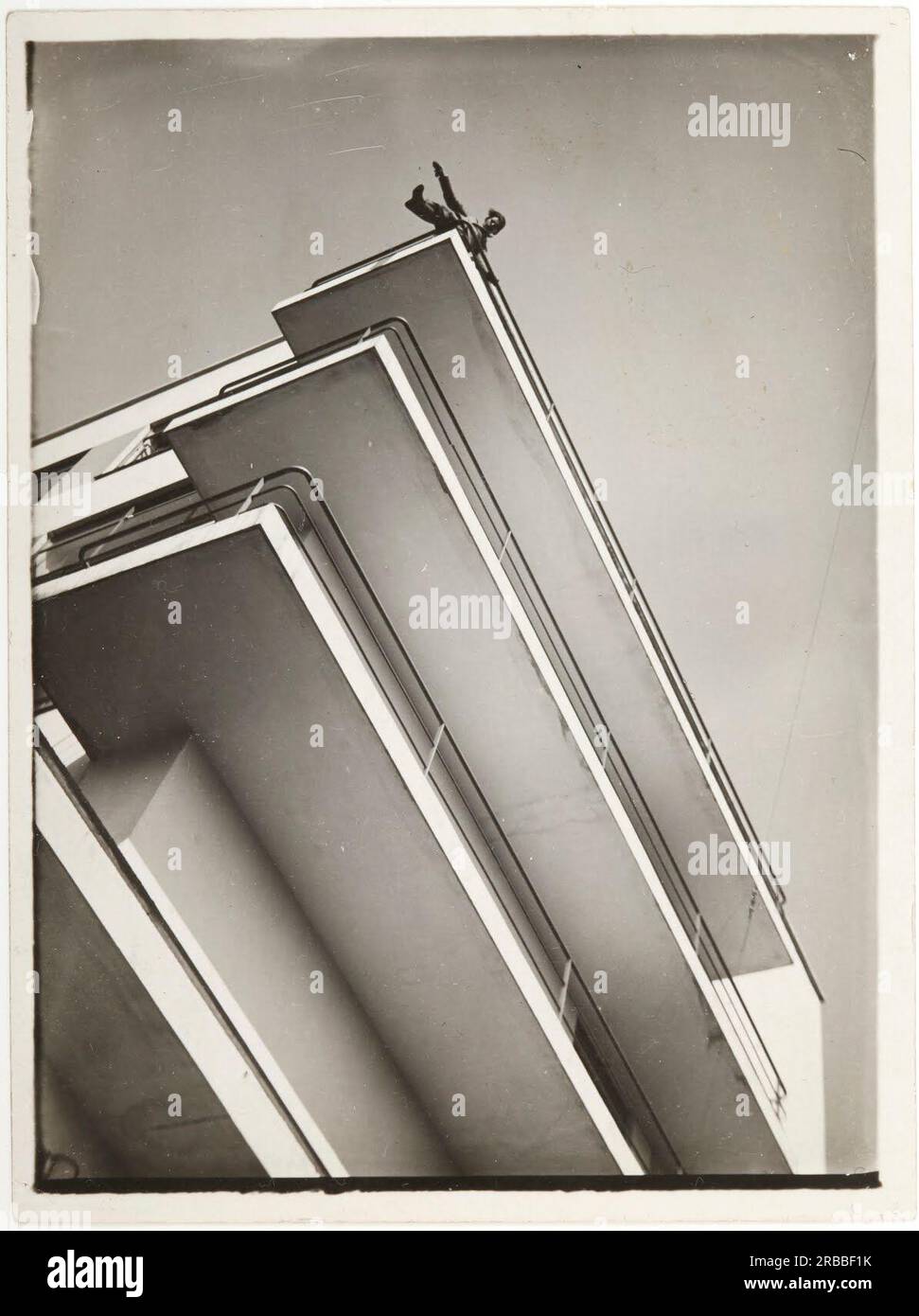 Xanti Schawinsky on a Bauhaus balcony 1928 by Laszlo Moholy-Nagy Stock ...