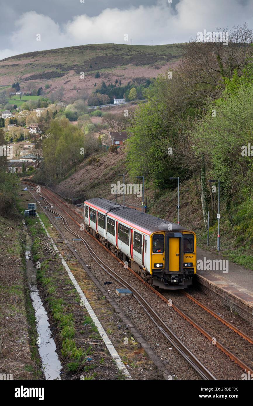 Transport For Wales class 150 DMU train 150240 at Llwynpia railway ...