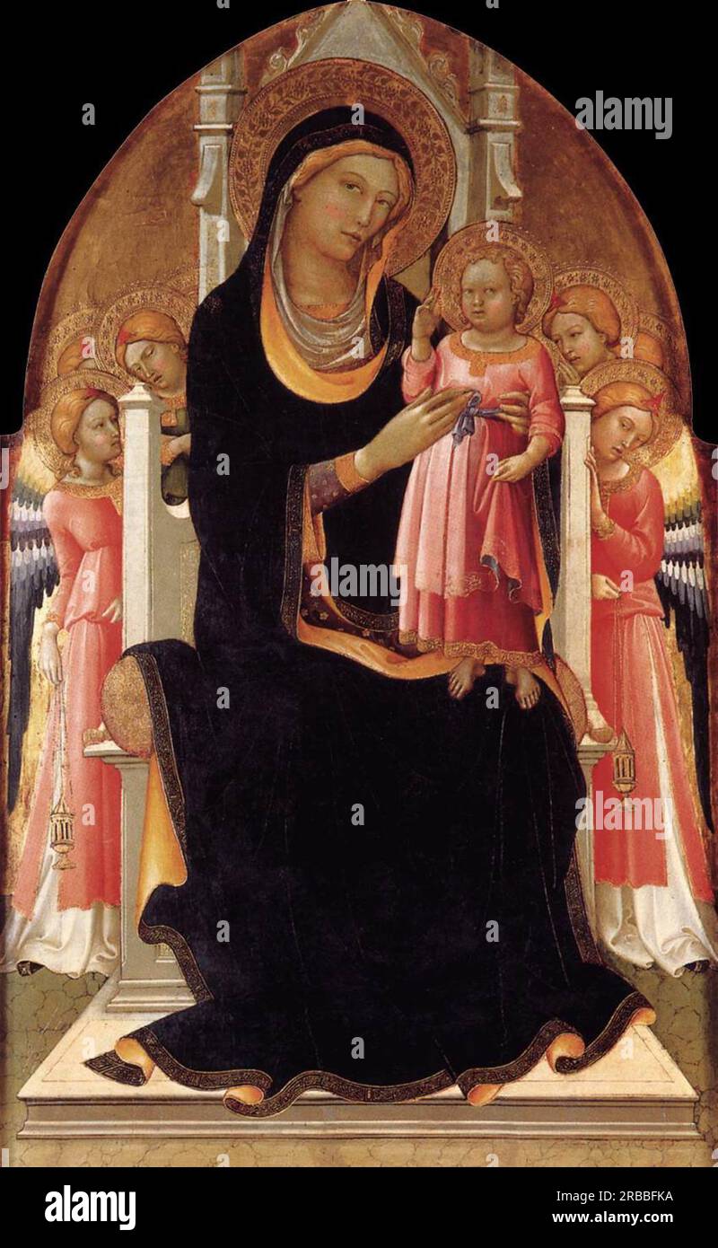 Virgin and Child with Six Angels 1420 by Lorenzo Monaco Stock Photo - Alamy