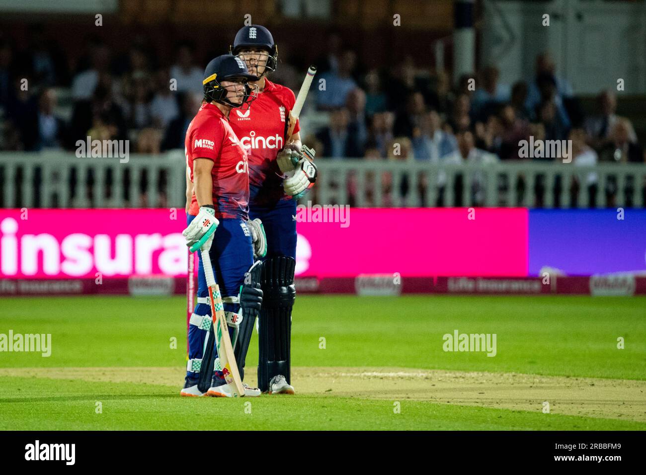 July 8, 2023: Alice Capsey and Natalie Sciver-Brunt (England) in action ...
