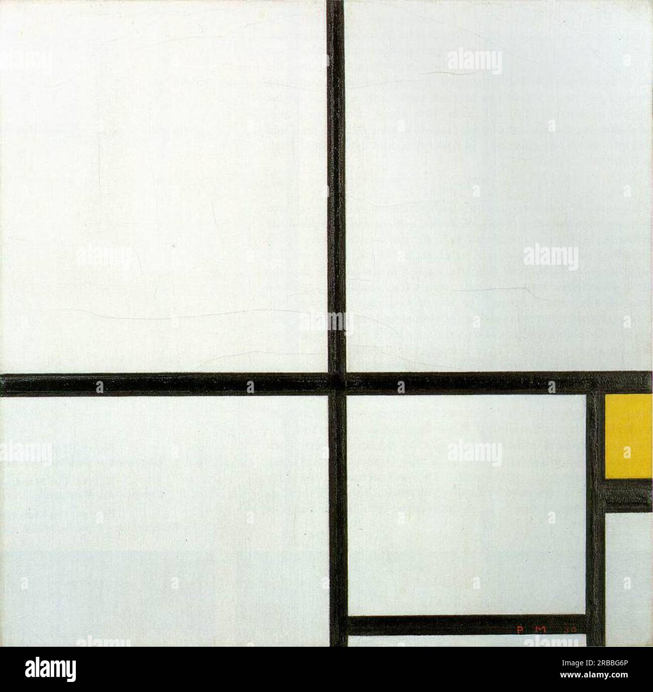 Composition with yellow patch 1930 by Piet Mondrian Stock Photo - Alamy