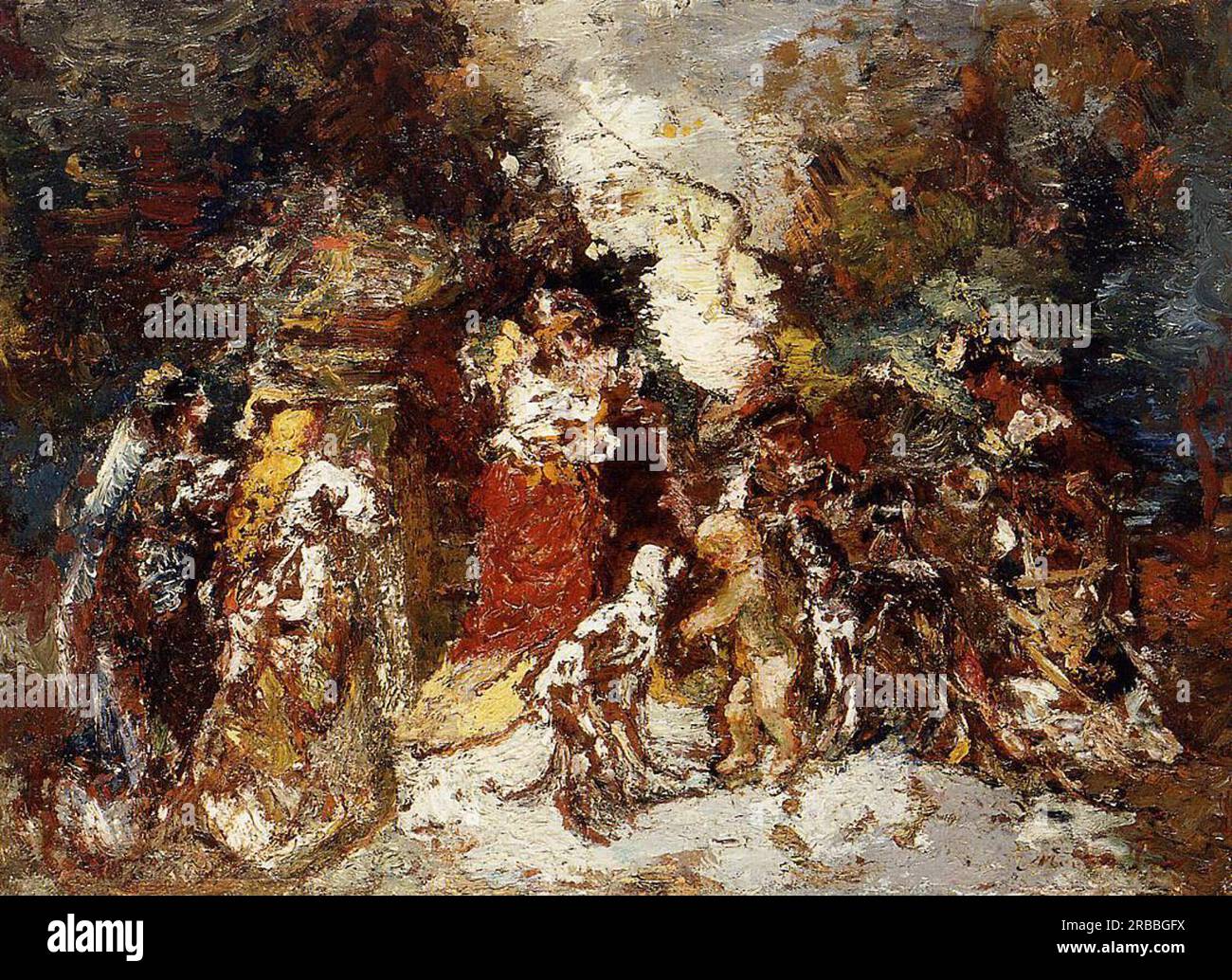 Rendezvous under the Flowered Bower by Adolphe Joseph Thomas Monticelli ...