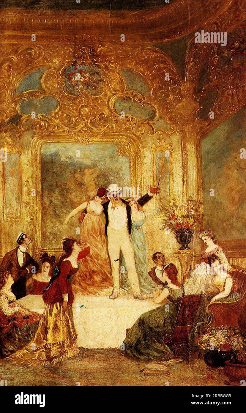 An evening at the Paiva by Adolphe Joseph Thomas Monticelli Stock Photo ...