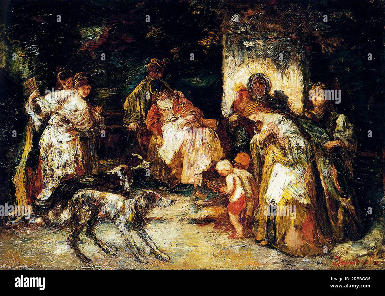 The Offering by Adolphe Joseph Thomas Monticelli Stock Photo - Alamy