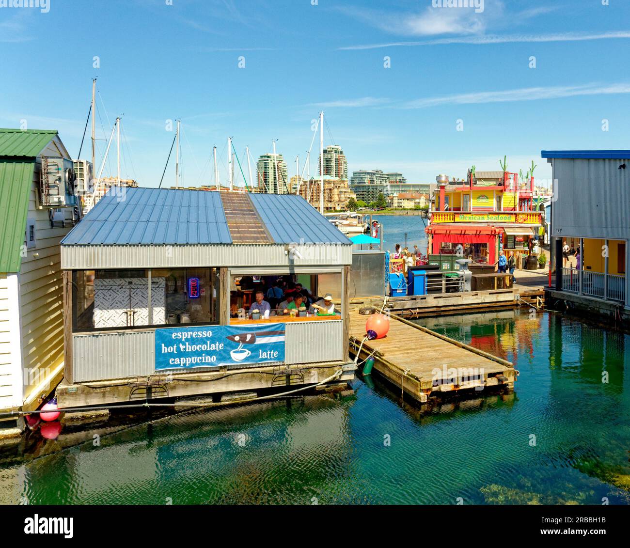 VICTORIA, BRITISH COLUMBIA - May 2, 2023: Fisherman's Wharf is a unique ...
