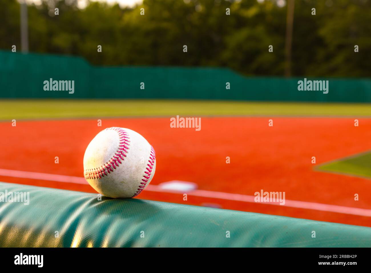 Baseball and field for sports background image with copy space Stock ...