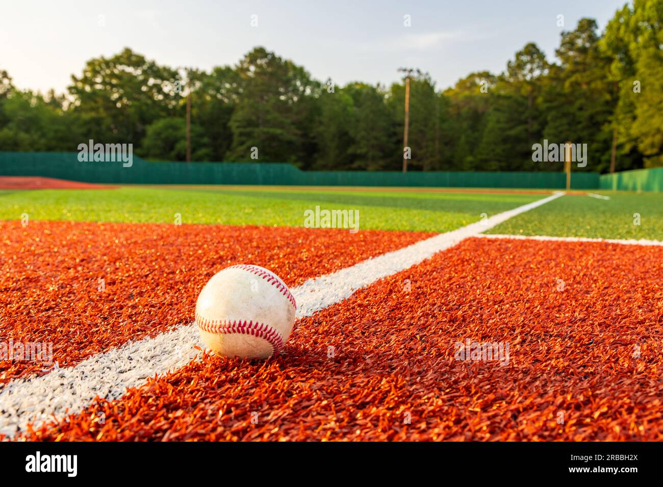 Baseball and field for sports background image with copy space Stock ...