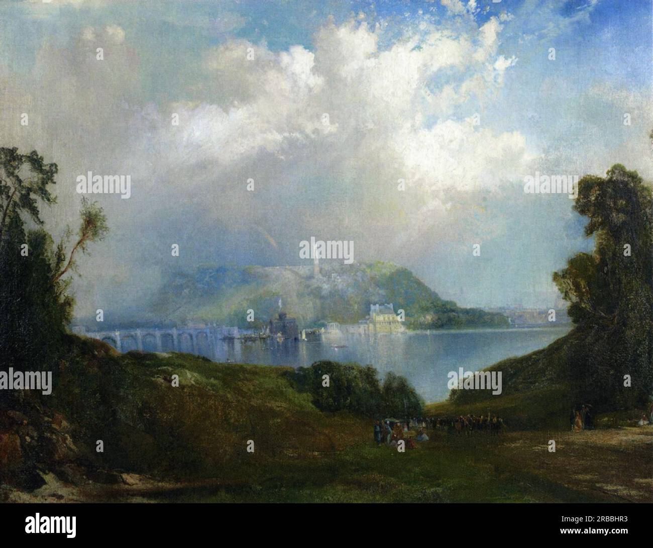 View of Fairmont Waterworks, Philadelphia 1860 by Thomas Moran Stock ...
