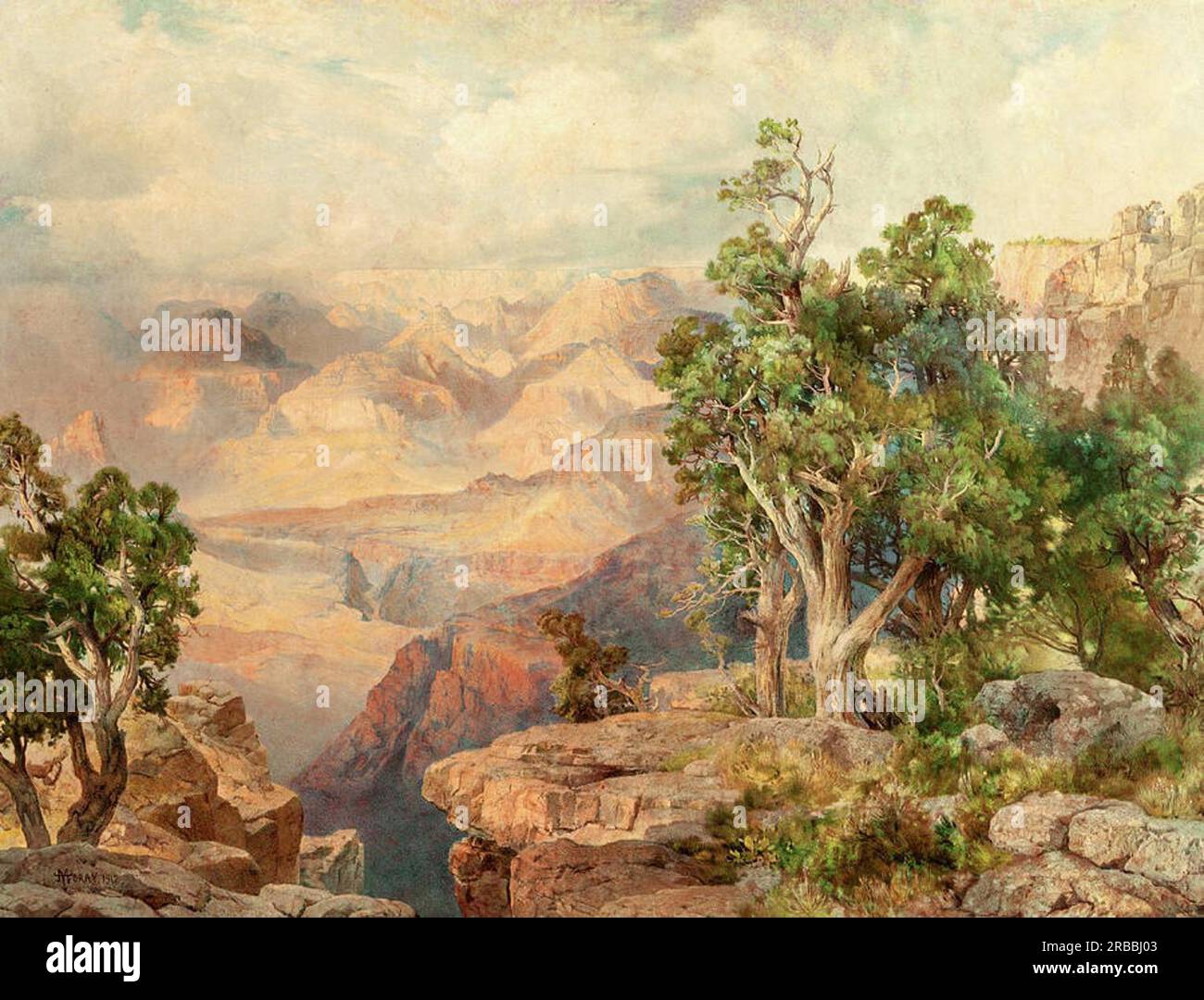Grand Canyon from Hermit Rim Road by Thomas Moran Stock Photo - Alamy