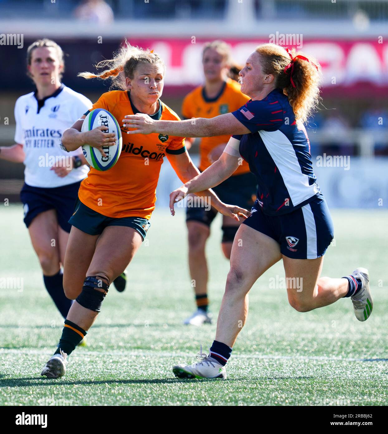 Ottawa, Canada. 08th July, 2023. Australia's Georgina Friedrichs, left ...
