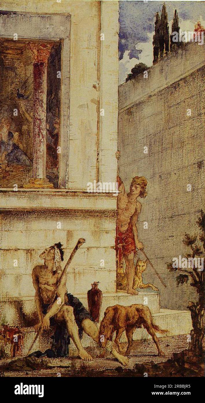 The Wicked Rich and the Poor Lazarus 1878 by Gustave Moreau Stock Photo ...