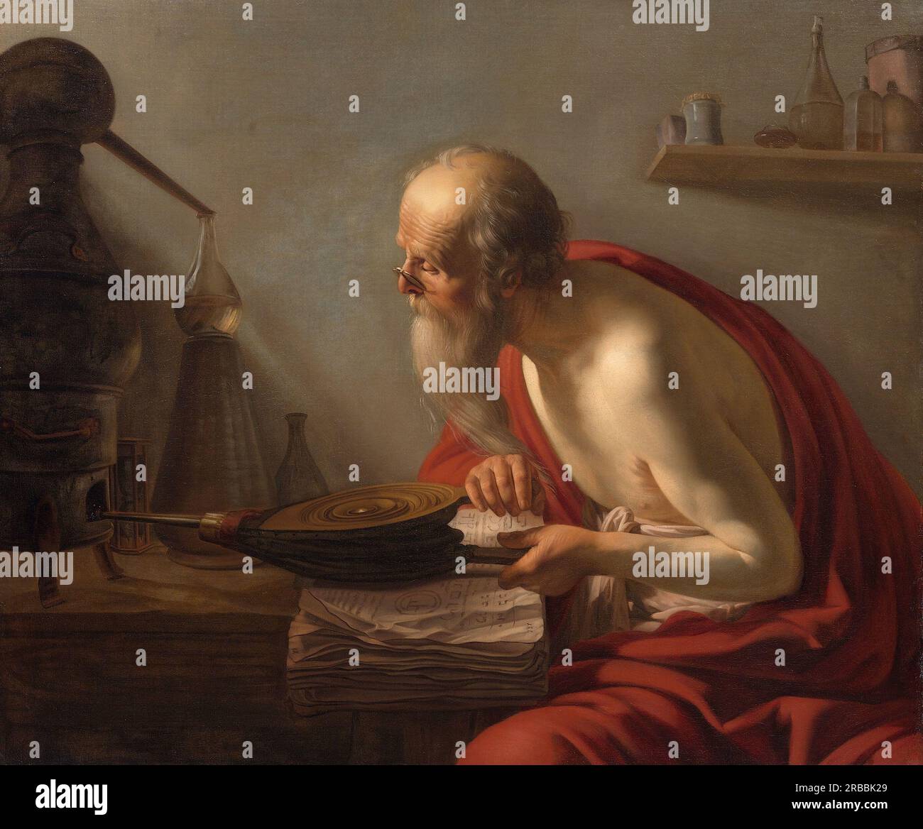 An Alchemist by Johannes Moreelse Stock Photo - Alamy