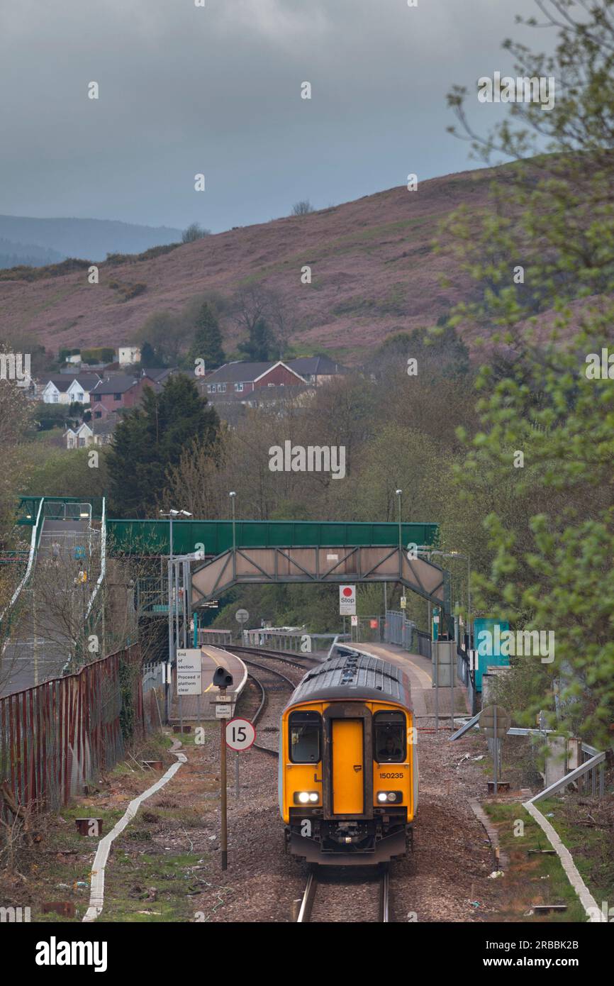 Transport For Wales class 150 sprinter train departing the passing loop ...