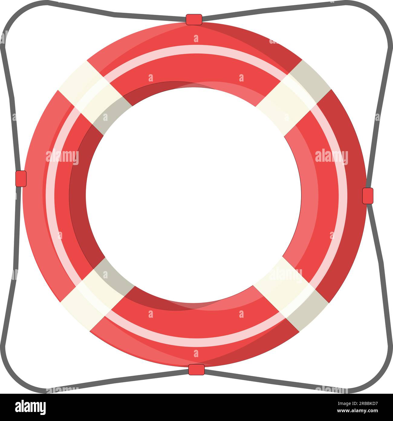 Lifebuoy icon in white and red color with a rope. Vector illustration Stock Vector Image & Art ...