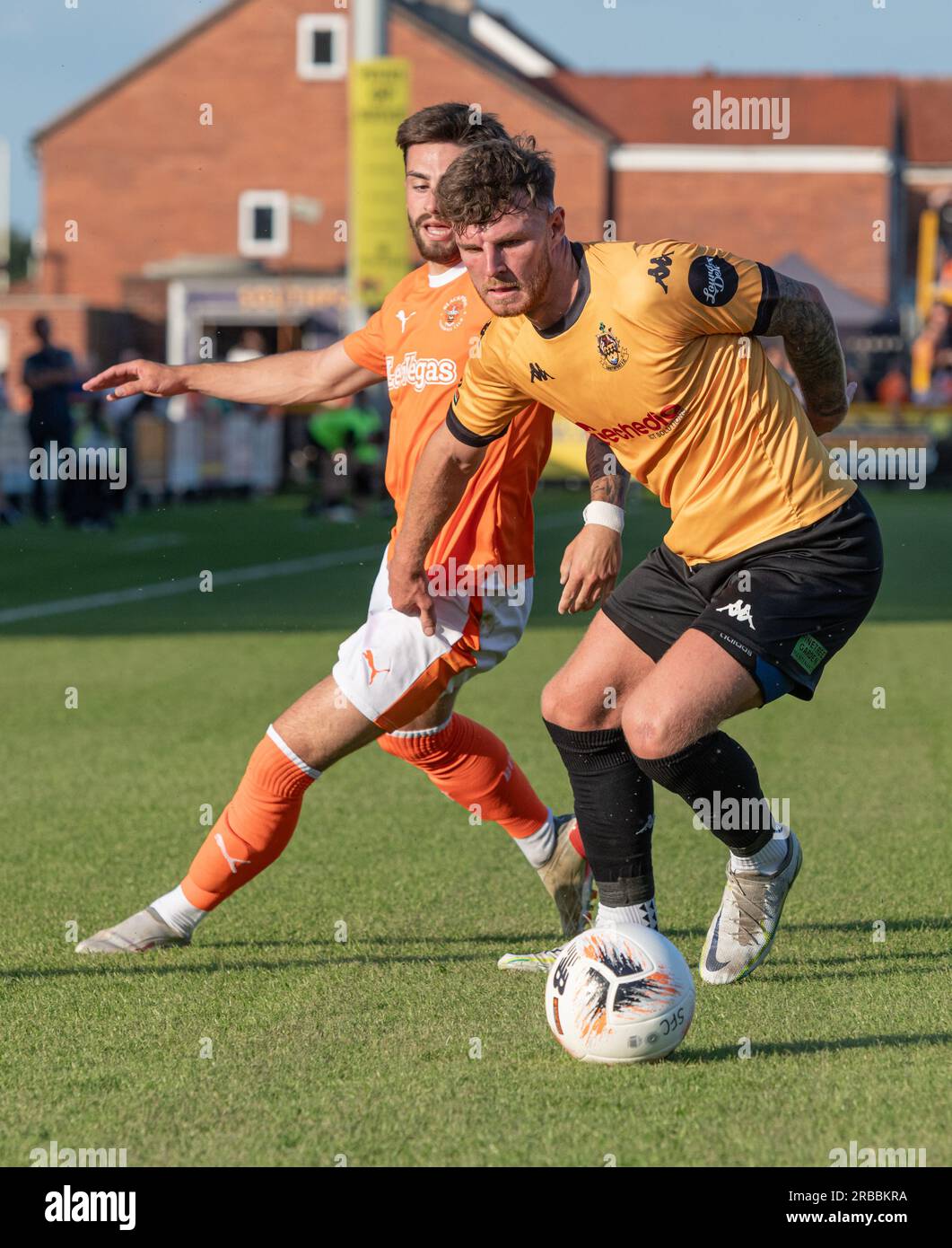 Southport, Merseyside, England, 7th July 2023. Blackpool's Owen Dale ...