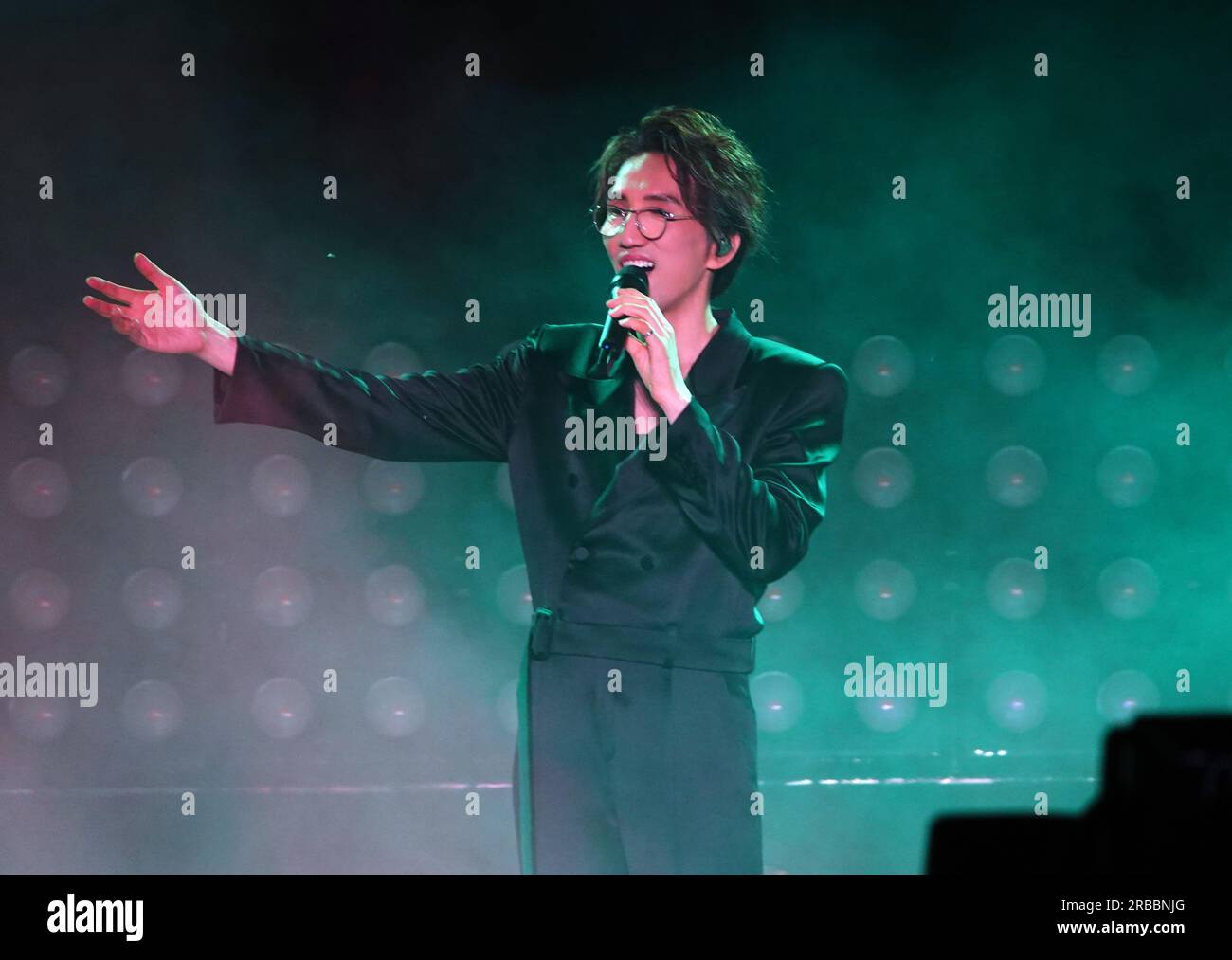 YICHANG, CHINA - JULY 8, 2023 - Male singer Terry Lin sings during ...