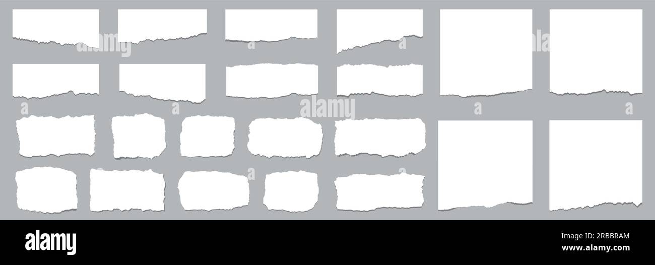 Torn sheets of paper. Torn paper strips. Vector illustration Stock ...