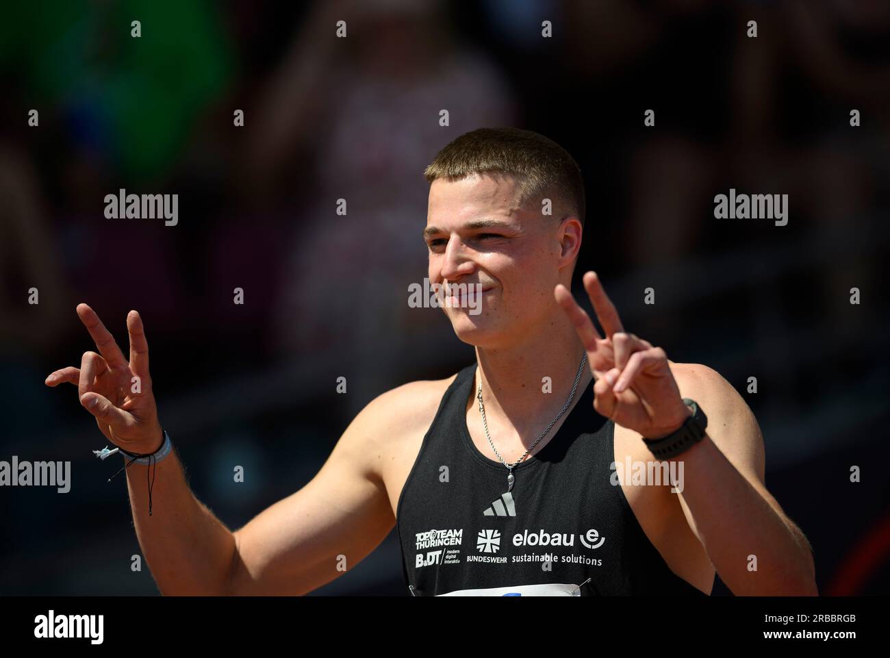 Julian WAGNER (Top Team Thuringia) gesture, gesture Men's 100m ...