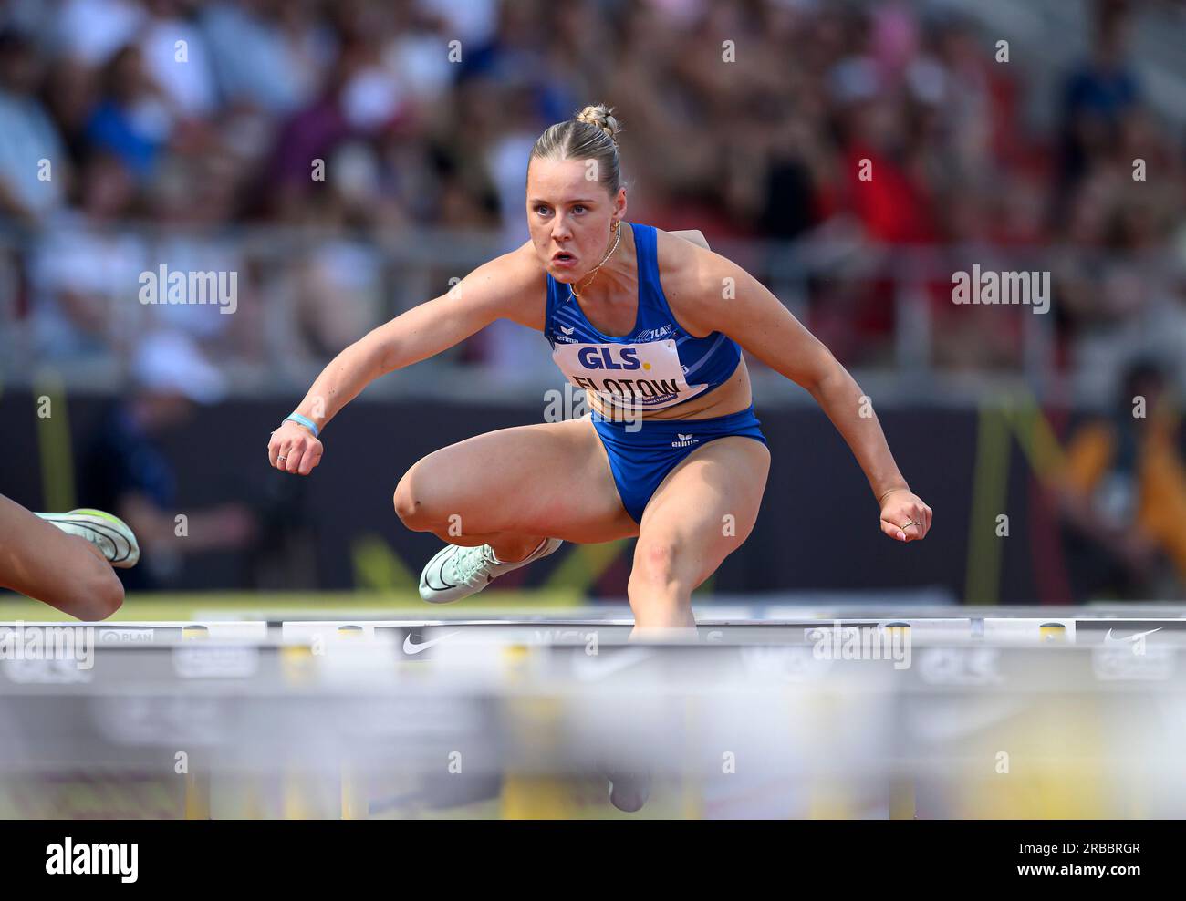 Lia FLOTOW (1. LAV Rostock) action, semi-finals 100m hurdles women on ...