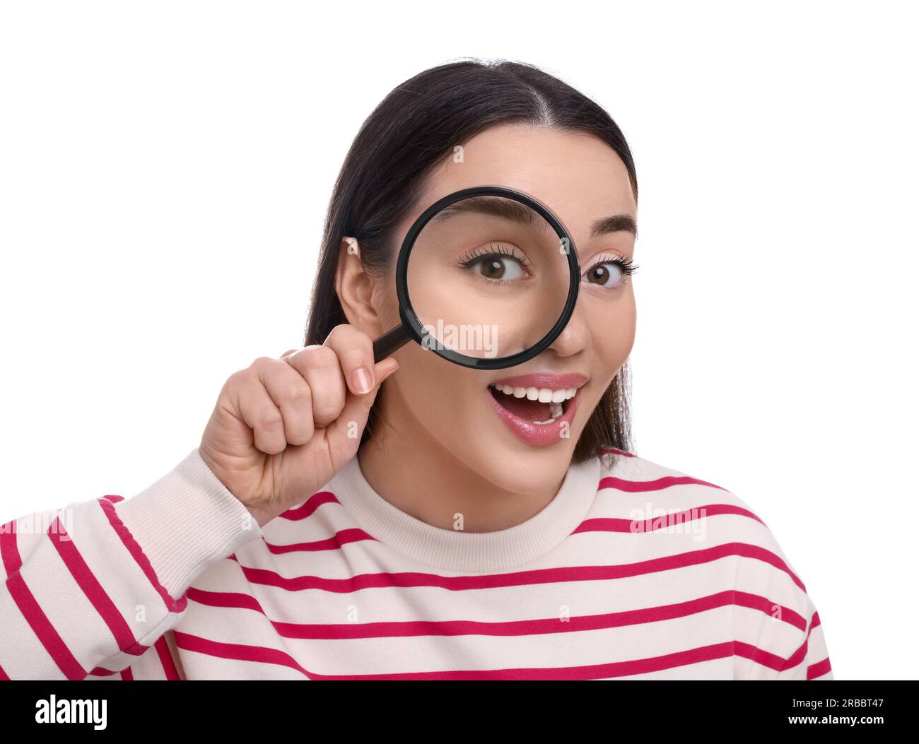 Person looking through glass excited hi-res stock photography and ...