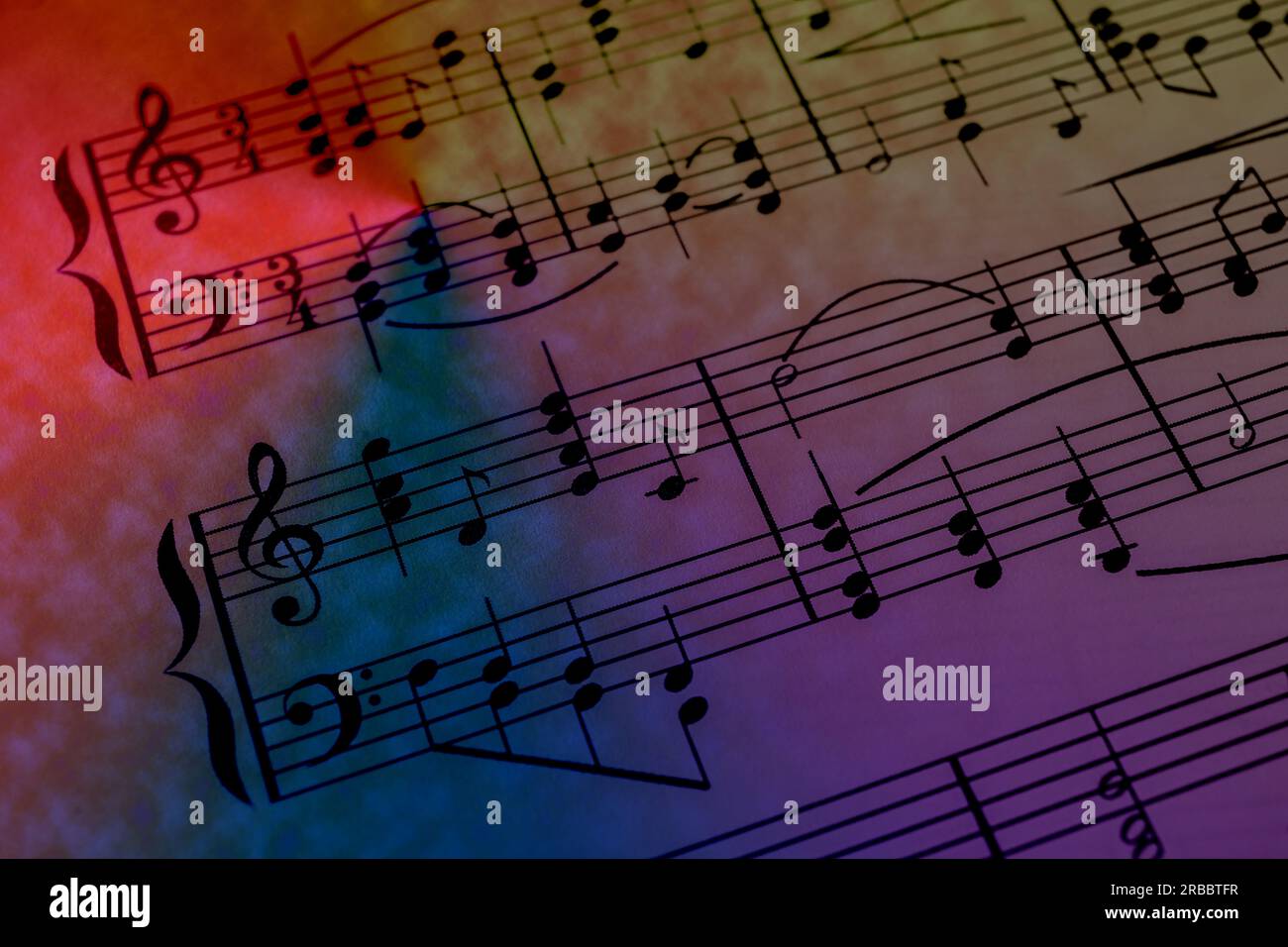 Color music notes musical notation lines with note symbols hi-res stock ...