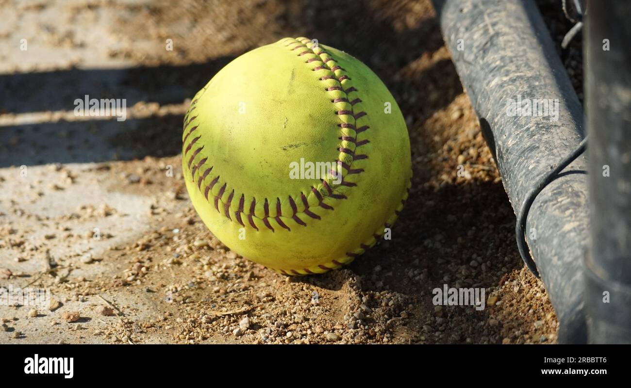 Softball on the softball field hi-res stock photography and images - Alamy
