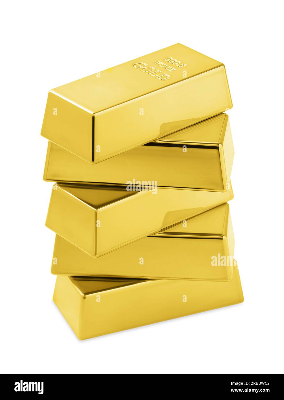 Many shiny gold bars isolated on white Stock Photo - Alamy