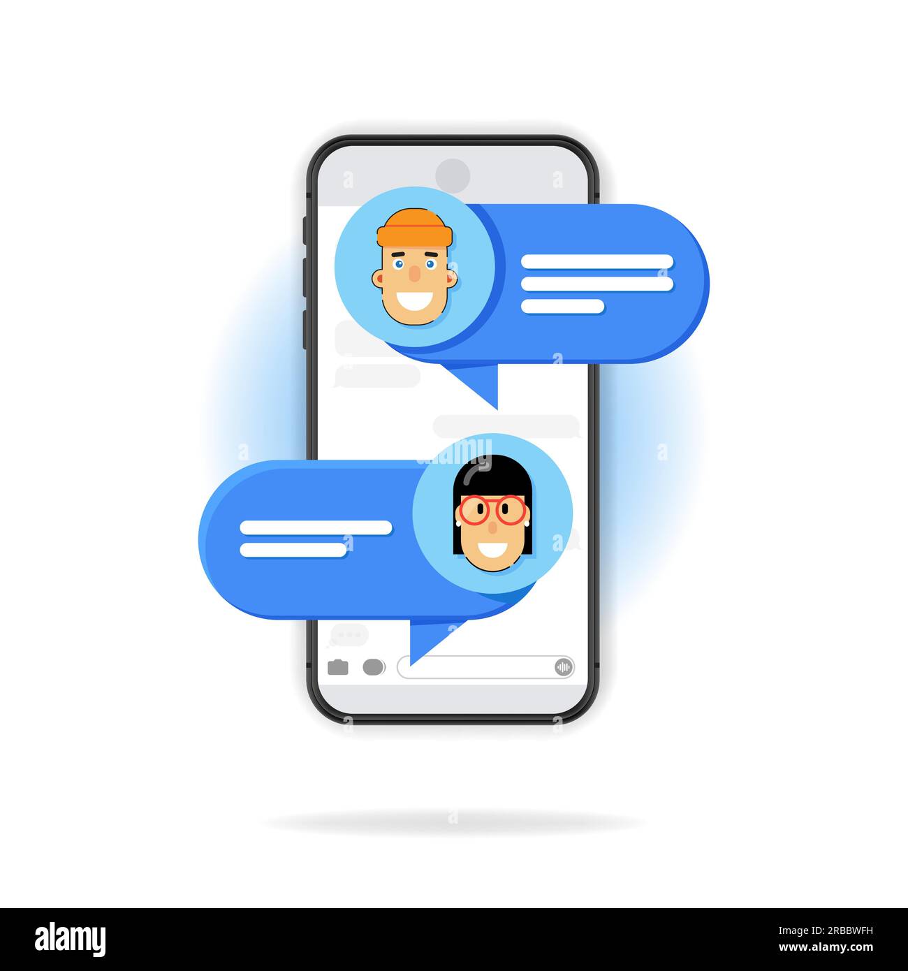 Woman text messaging on mobile phone Stock Vector Images - Alamy