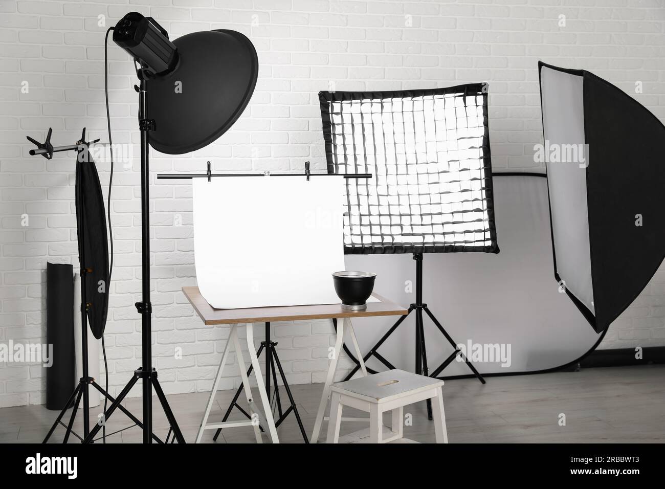Interior of modern photo studio with professional equipment Stock Photo ...