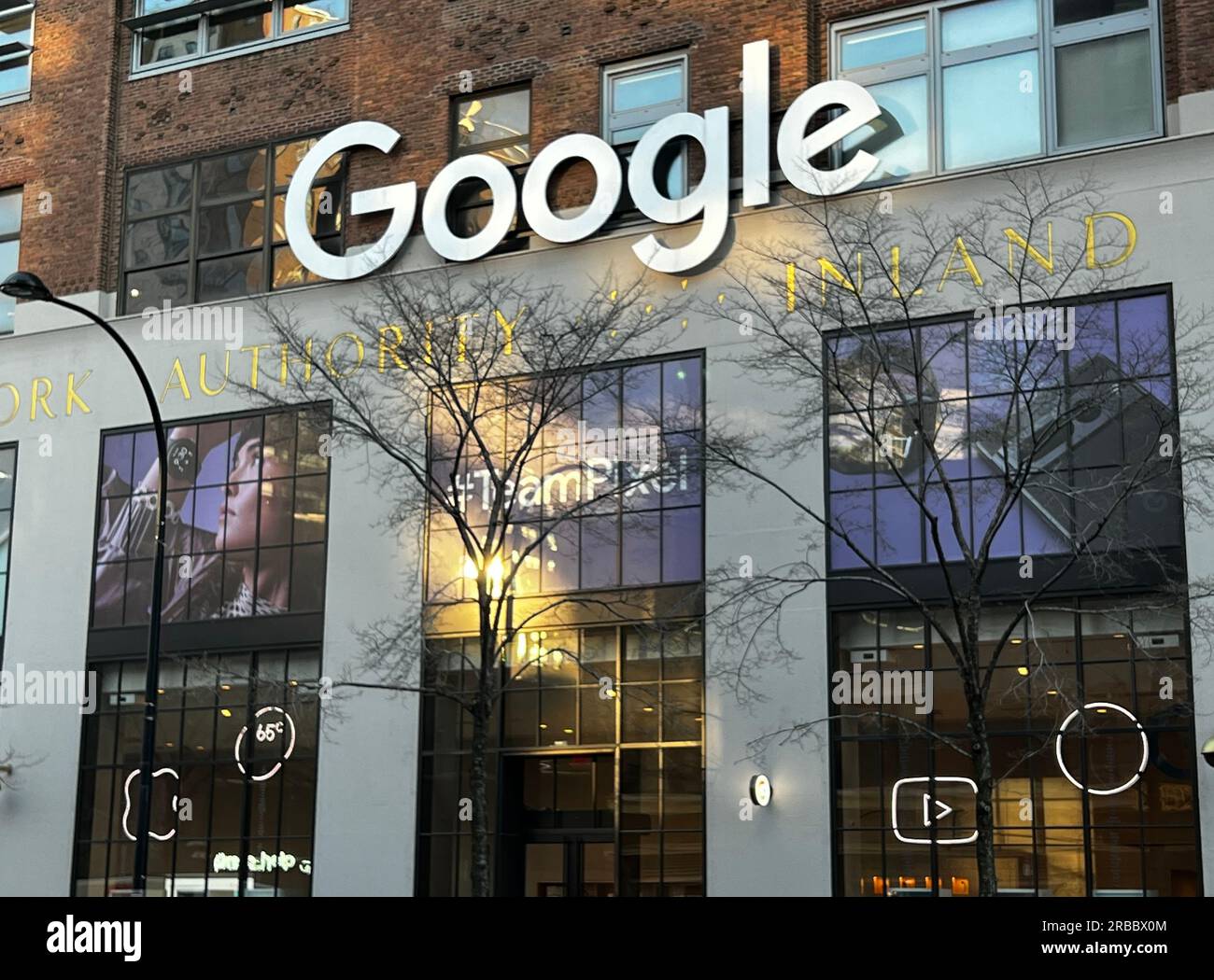 Exterior of the Google store in NYC which is the company's first ...