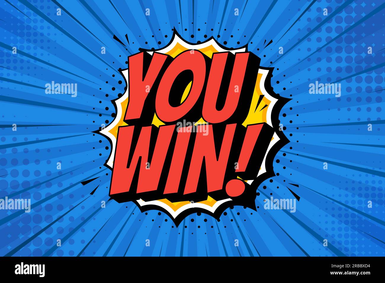 Win comic bubble cartoon game hi-res stock photography and images - Alamy